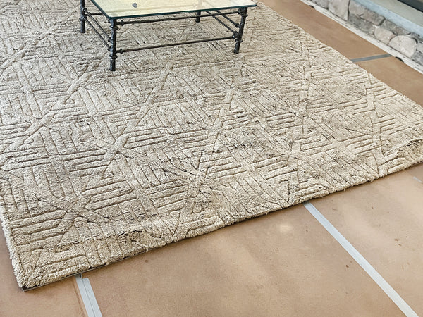 Contemporary Stark Taupe Wool Rug - 9'2" x 12' - Cafiero Select Home
