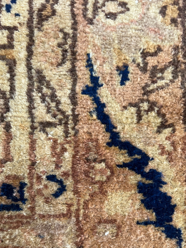 20th Century Tan and Navy Turkish Rug - Cafiero Select Home